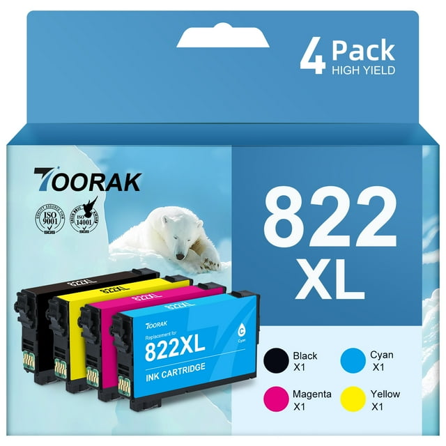 822XL Ink for Epson 822 Ink Cartridges for Epson Workforce Pro WF-3820 ...