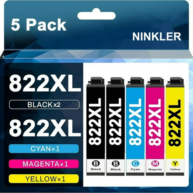 Epson 822XL Ink Cartridge 5-Pack for Workforce Pro WF-3820, WF-4820, WF ...