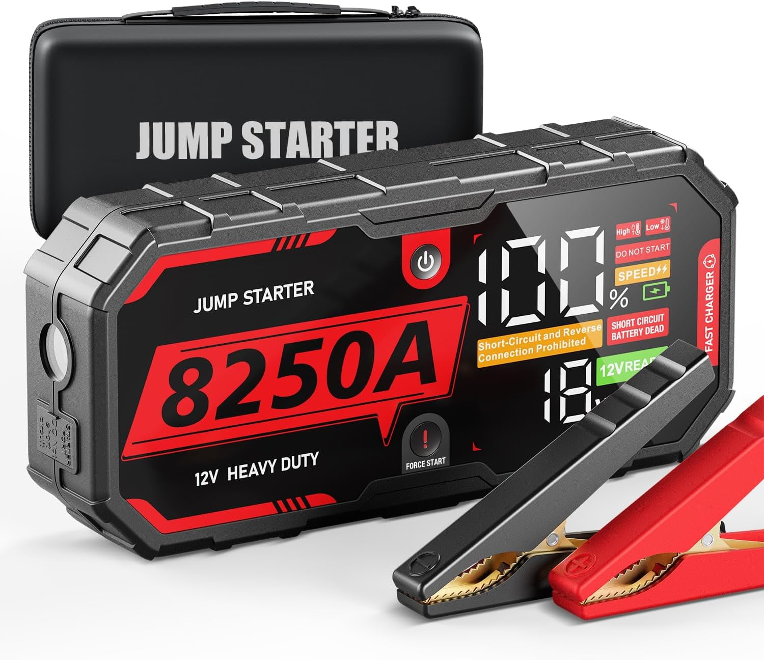 8250A Jump Starter Heavy Duty Jumper Starter Portable Battery Pack (Up ...