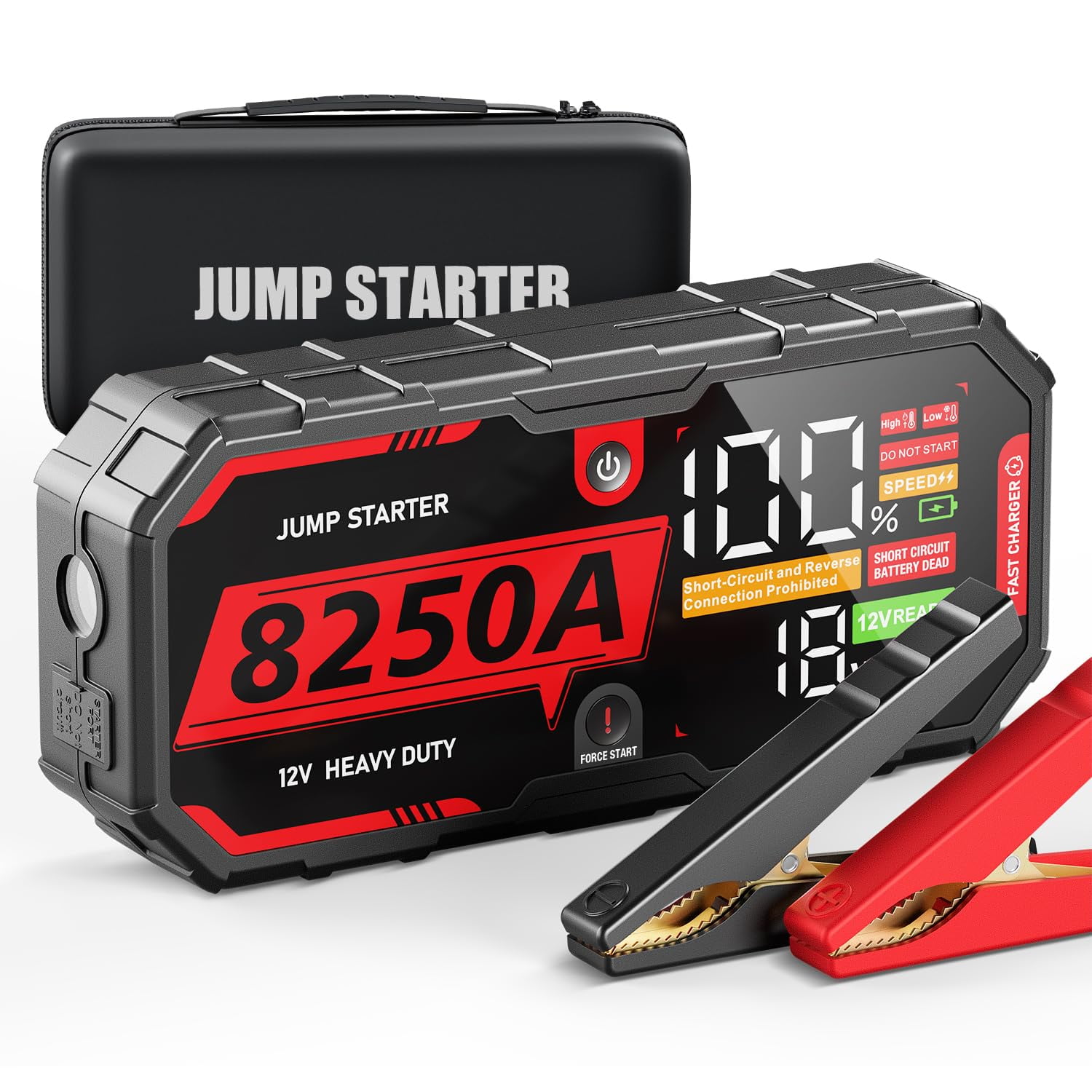 8250A Jump Starter Heavy Duty Jumper Starter Portable Battery Pack (Up ...