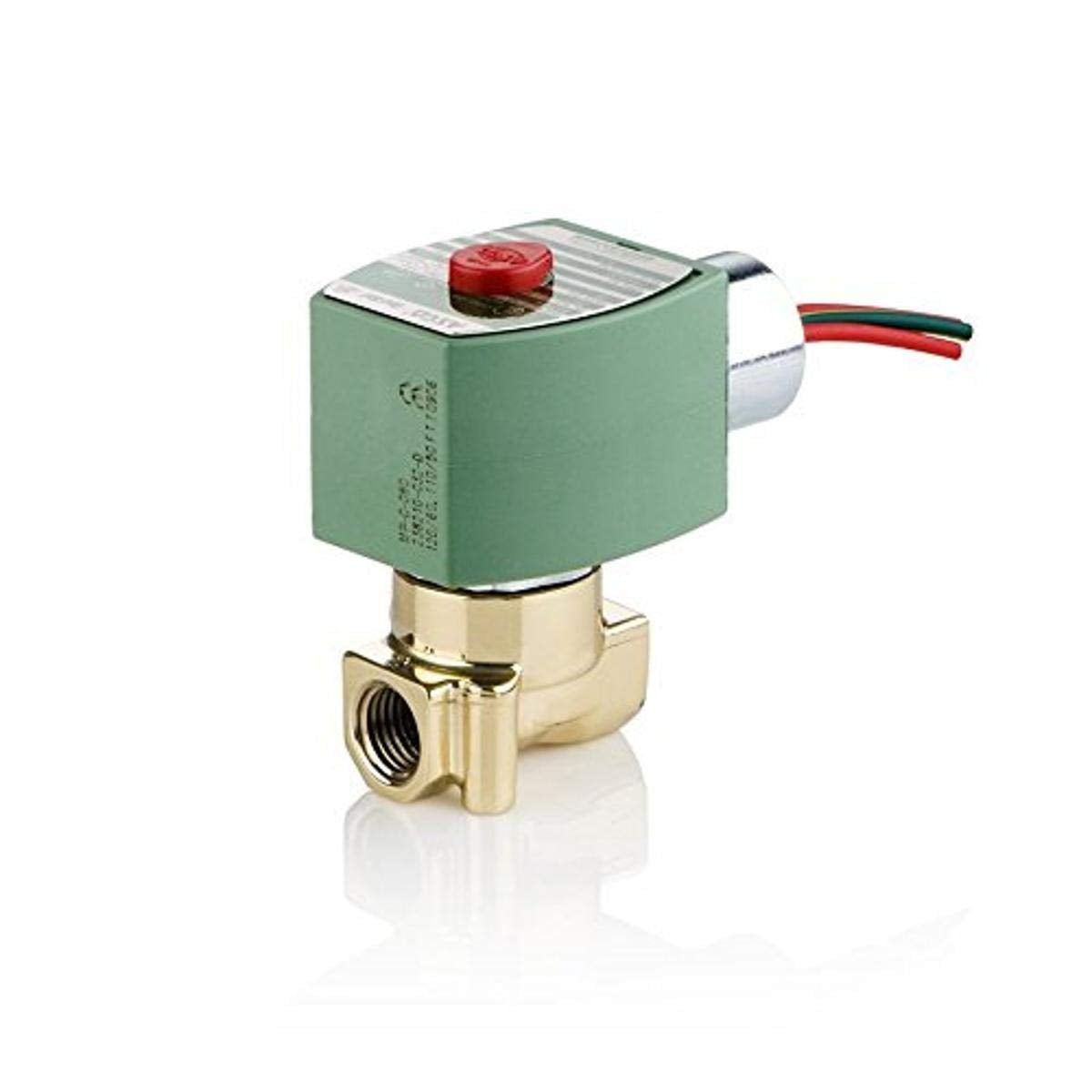 8262H202-120/60,110/50 Brass Body Direct Acting General Service Solenoid Valve, 1/4" Pipe Size ...