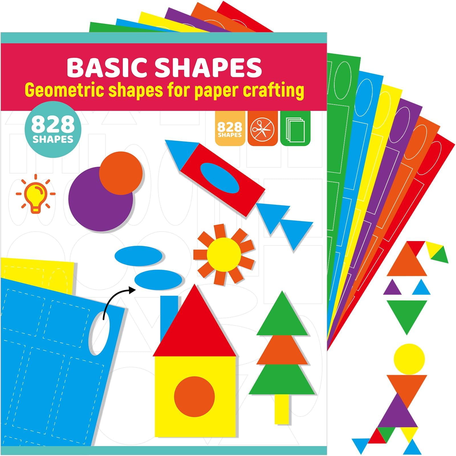 828 Creative Paper Shapes TSF6 Basic Shapes Pack - Circles, Triangles ...