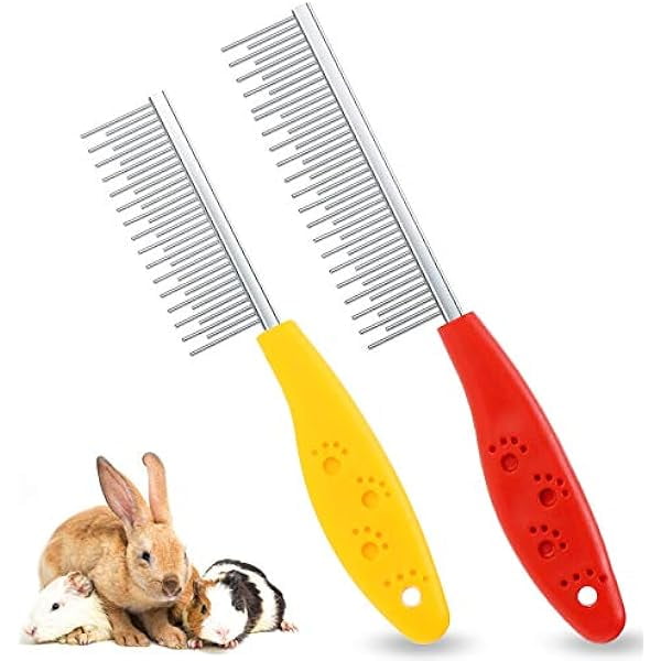 829 2 Pieces Pet Hair Comb Small Pet Grooming Stainless Steel Long and ...