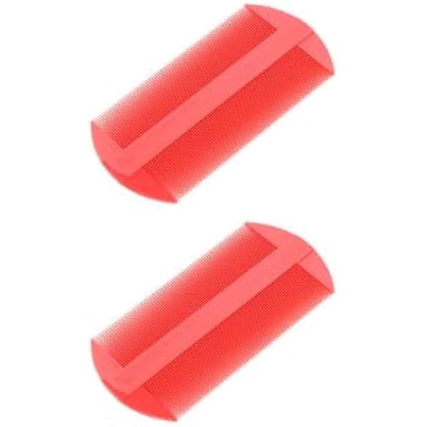 829 2Pcs Red Lice Comb,Double Sided Fines Tooth Combs,Fine Tooth Hair ...