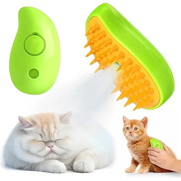 829 3 in 1 Steamy Pet Brush for Dogs Cats Shedding,Pet Spray Hair ...