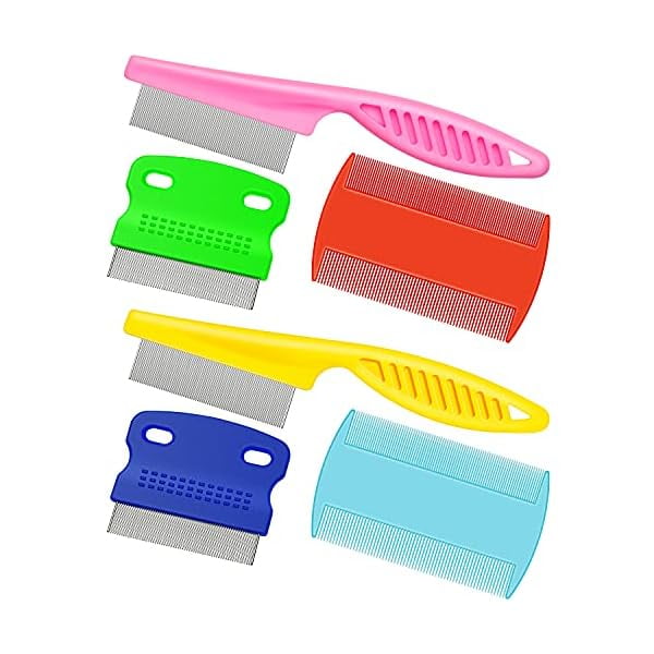 829 6 Pieces Pet Lice Combs Dog Grooming Flea Cat Tear Stain Comb for ...