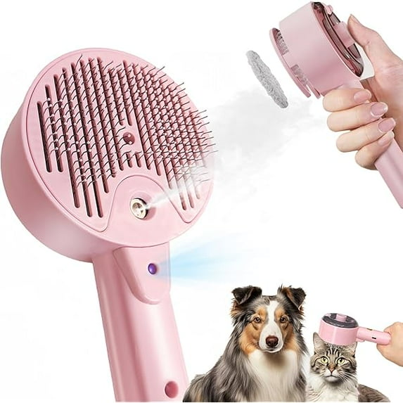 829 Cat Steam Brush For Shedding, Steamy Dog Grooming Brush With 2 ...