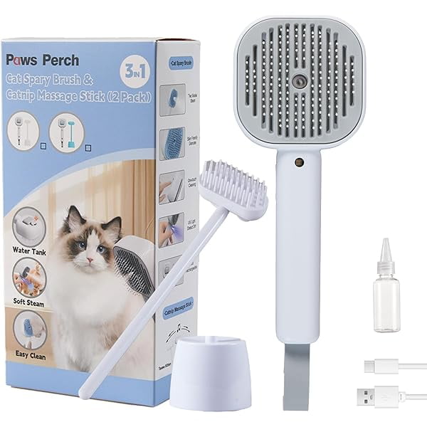 829 Cat Steam Brush Spritz Defur Comb for Indoor Kitten Shedding with ...