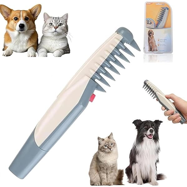 829 Electric Pet Grooming Comb with Razor, 2025 New Electric Pet Hair ...