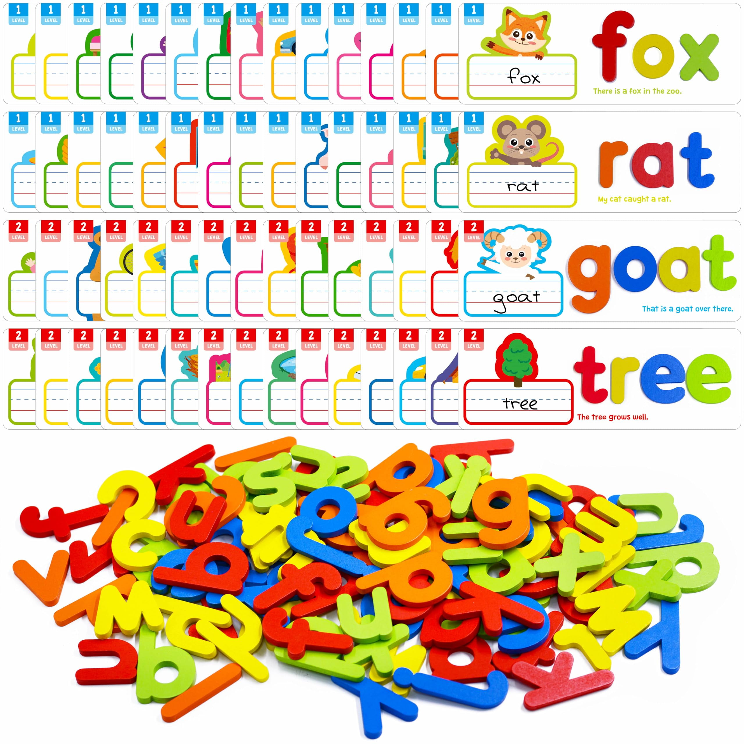 82PCS CVC & CVCC, STF9 CCVC Words Builders, 30 Double-Sided Cards & 52 ...