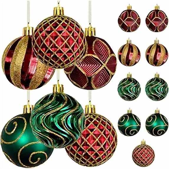 82PCS Christmas Ball Ornaments Set,Red,Green and Gold - Walmart.com