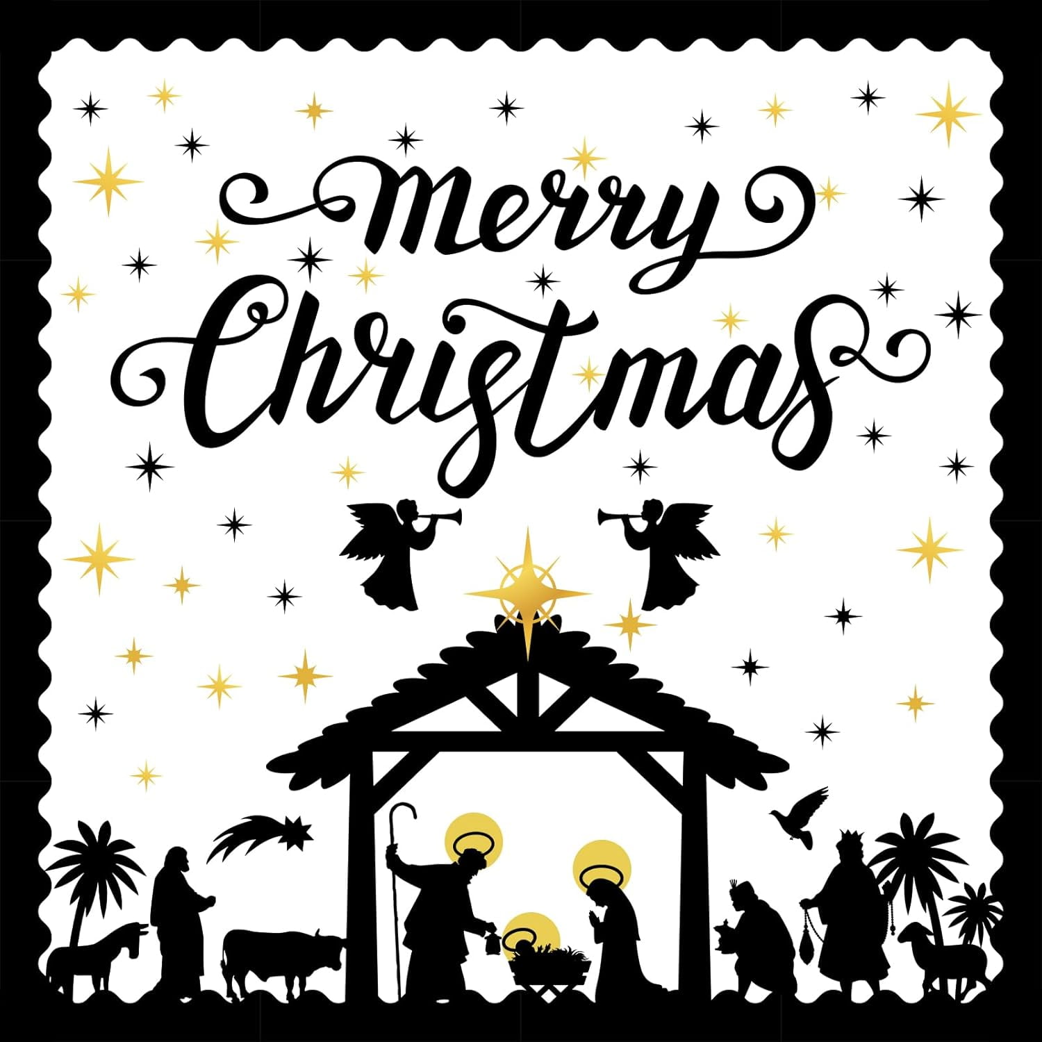 82PCS Christmas Nativity Bulletin Board with Borders Christian Bulletin ...