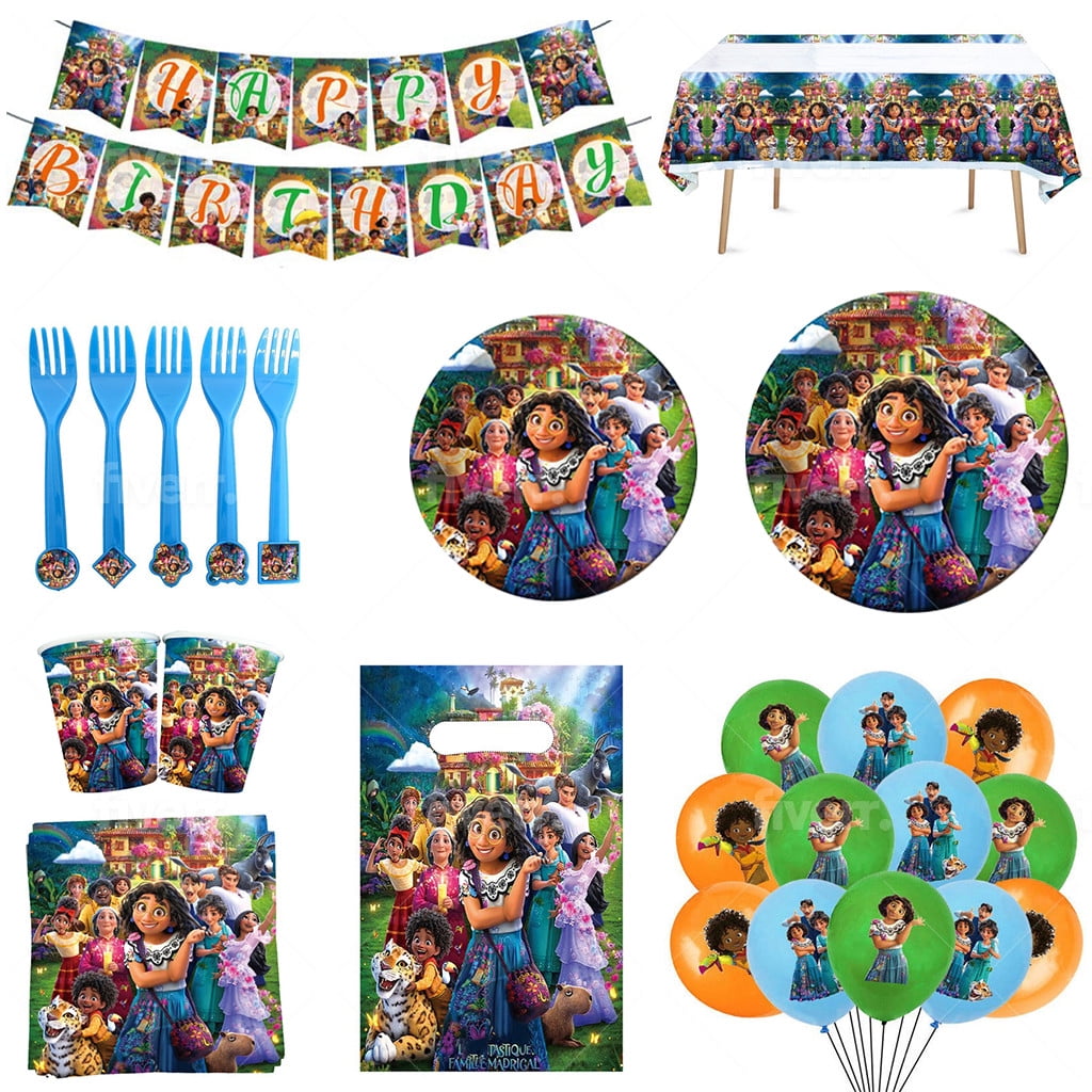 Encanto 82PCS Birthday Party Kit: Banner, Balloons, Gift Bags, Flag ...
