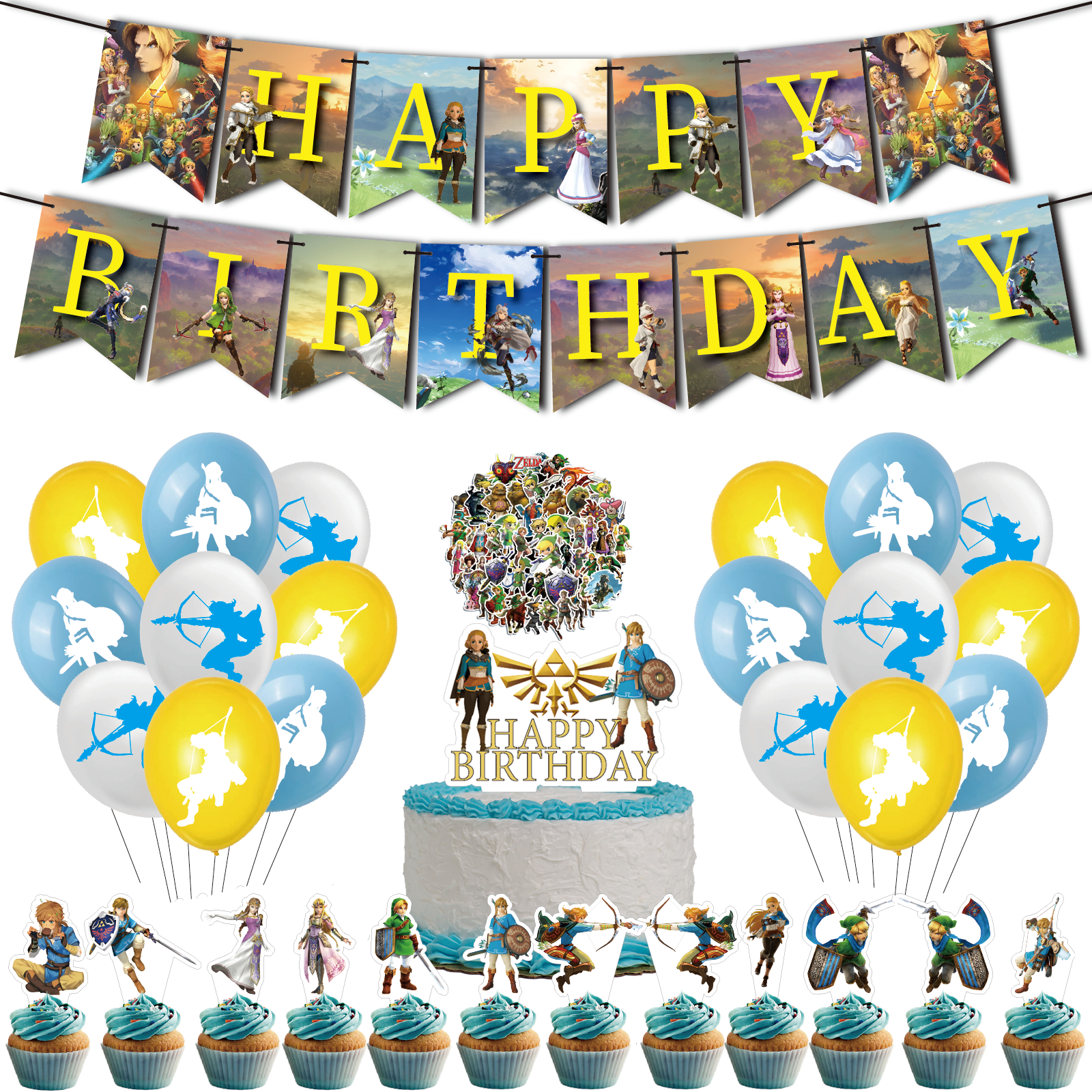 82PCS For Legend of Zelda Theme Birthday Party Decorations,Party Supply ...