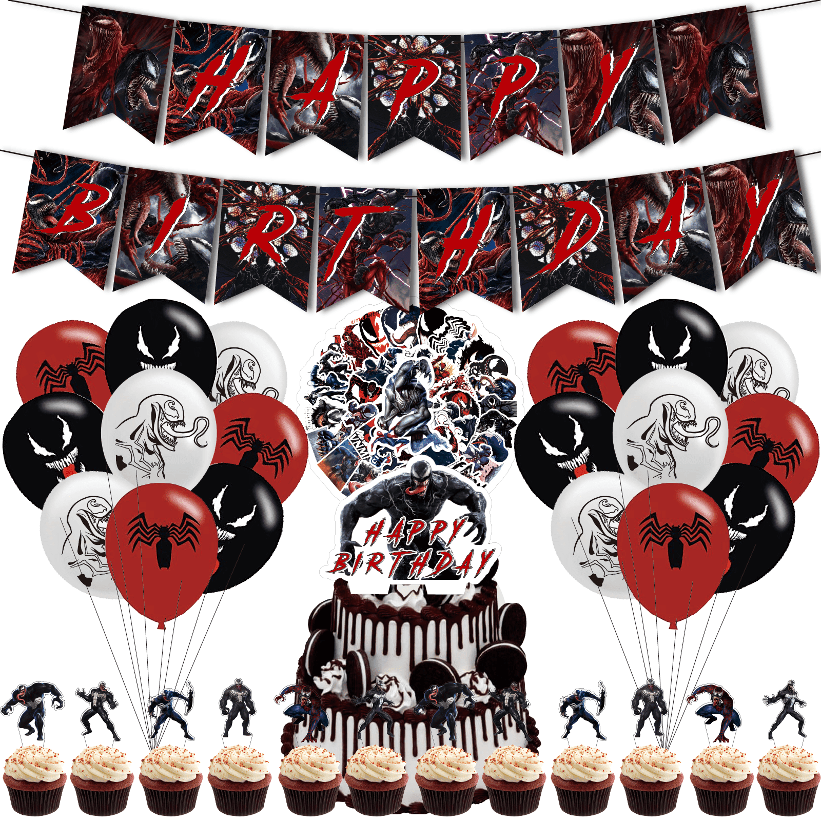 82PCS For Venom Theme Birthday Party Decorations,Party Supply Set for ...