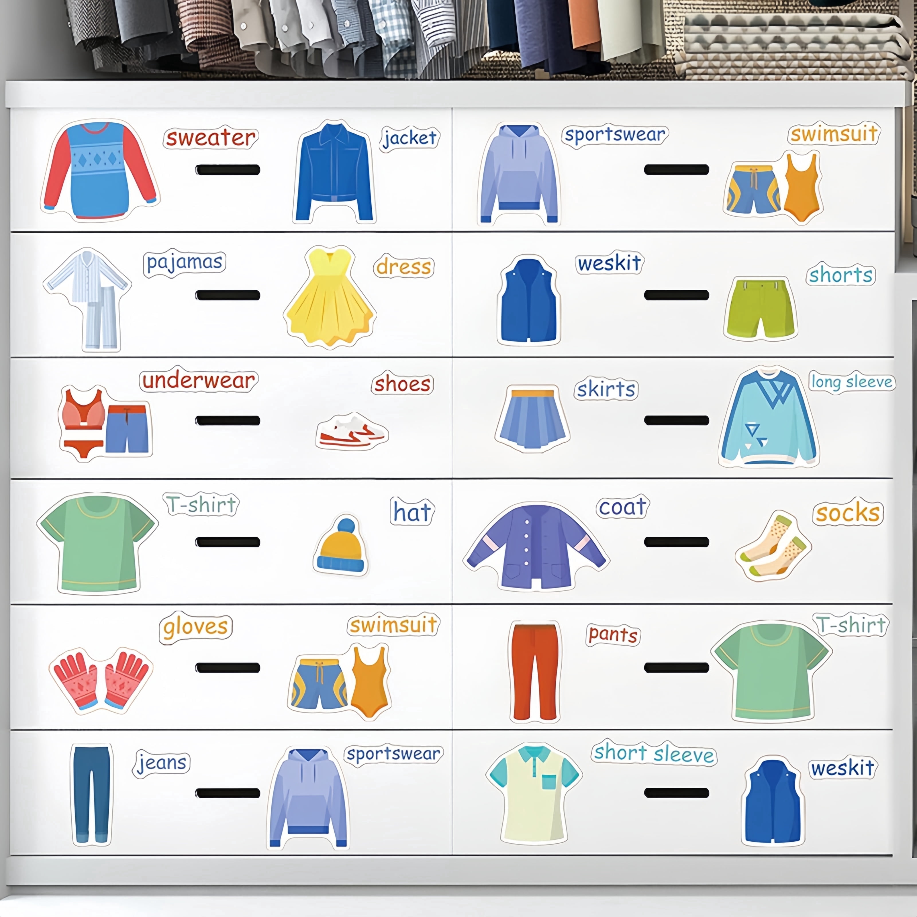 82PCS Closet Organization Labels for Clothes – Clothing Drawer ...