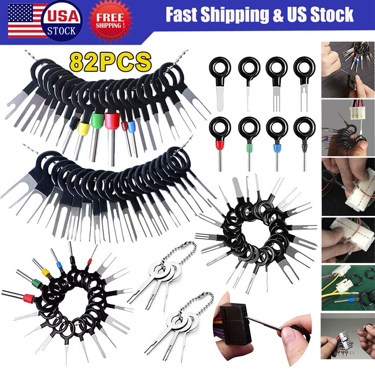 82Pcs Terminal Removal Tool Kit Depinning Pin Release Ejector Wire ...