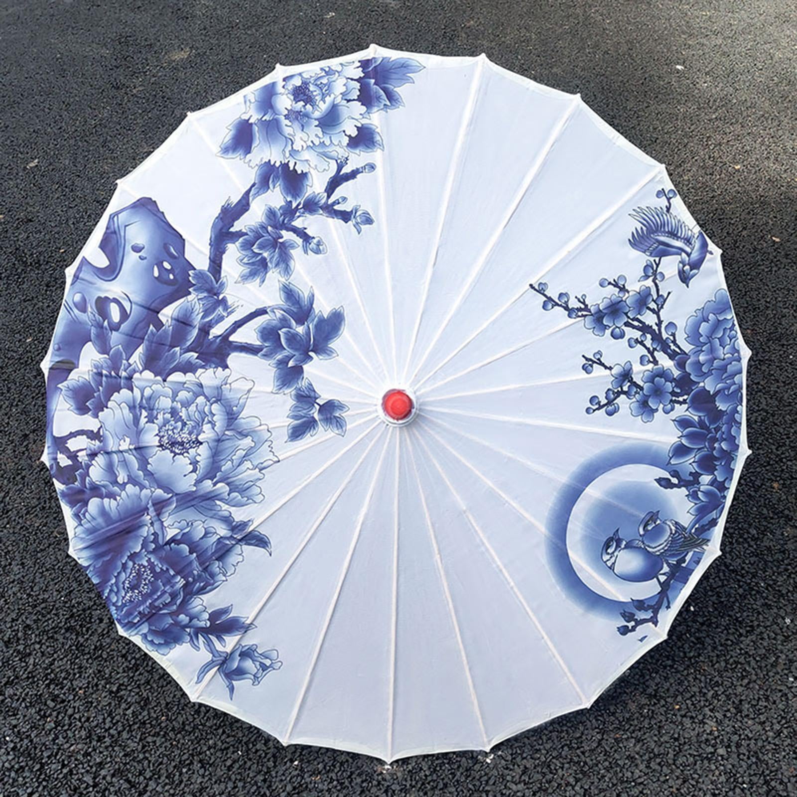 82cm Silk Cloth Women Umbrella, Handmade Oil Paper Parasol, Chinese ...