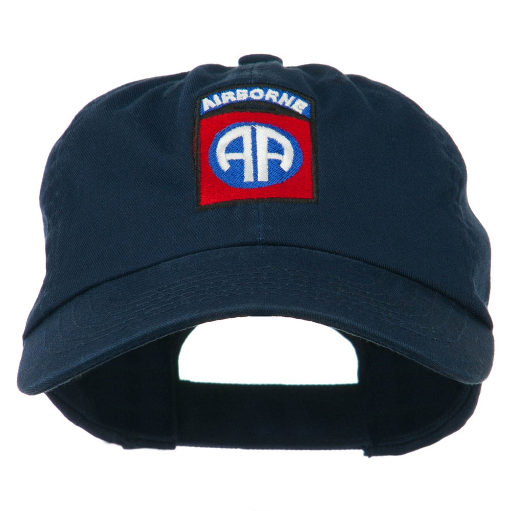 82nd Airborne Military Embroidered Pigment Dyed Cotton Cap - Navy OSFM ...