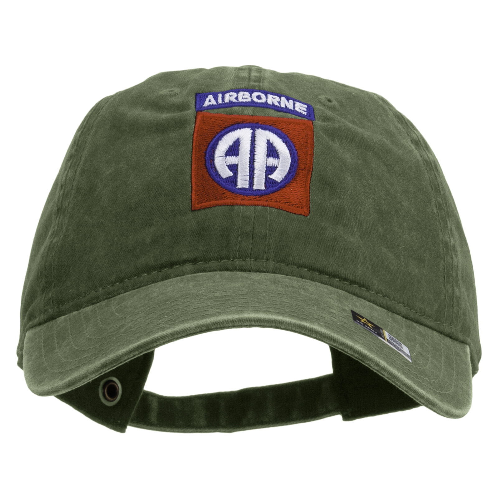 82nd Airborne Military Embroidered Washed Solid Pigment Dyed Cotton ...