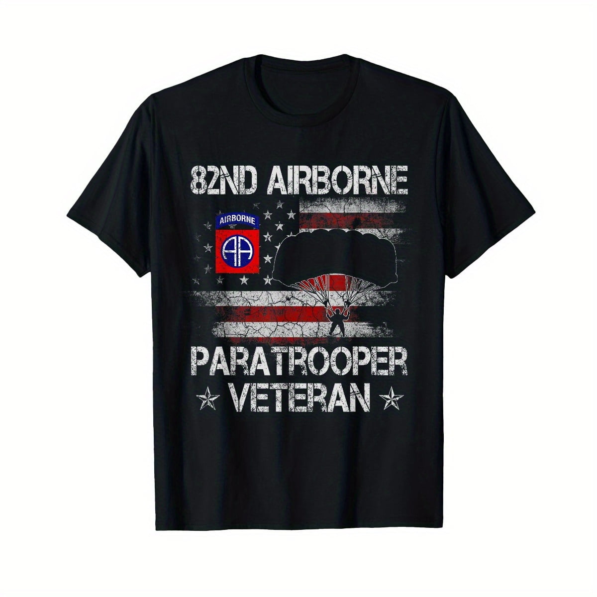 82nd Airborne Paratrooper Veteran Flag Tshirt. Veterans Day T-Shirt ...