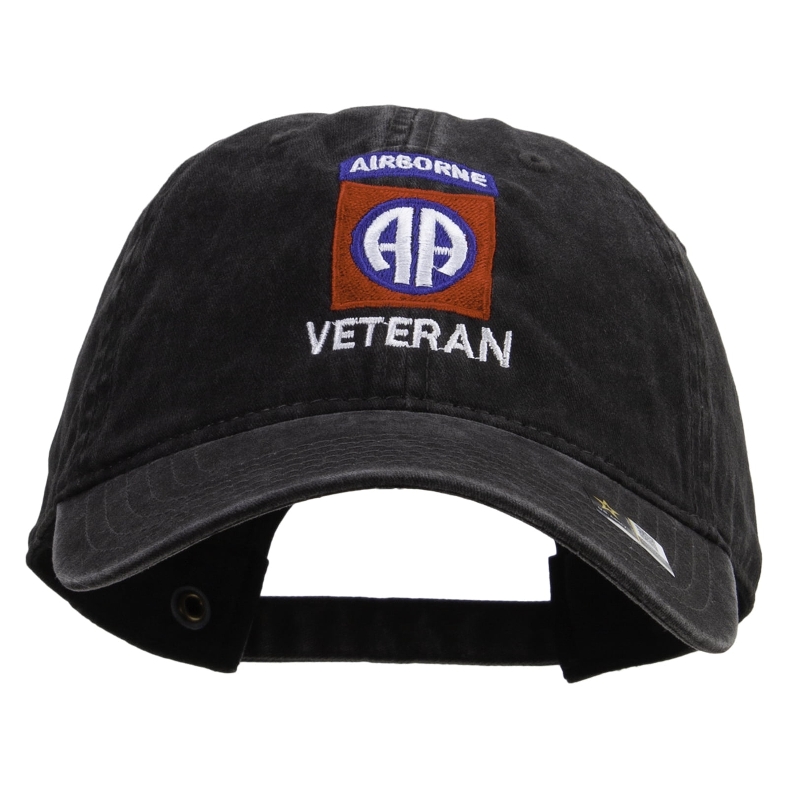 82nd Airborne Veteran Embroidered Washed Solid Pigment Dyed Cotton ...