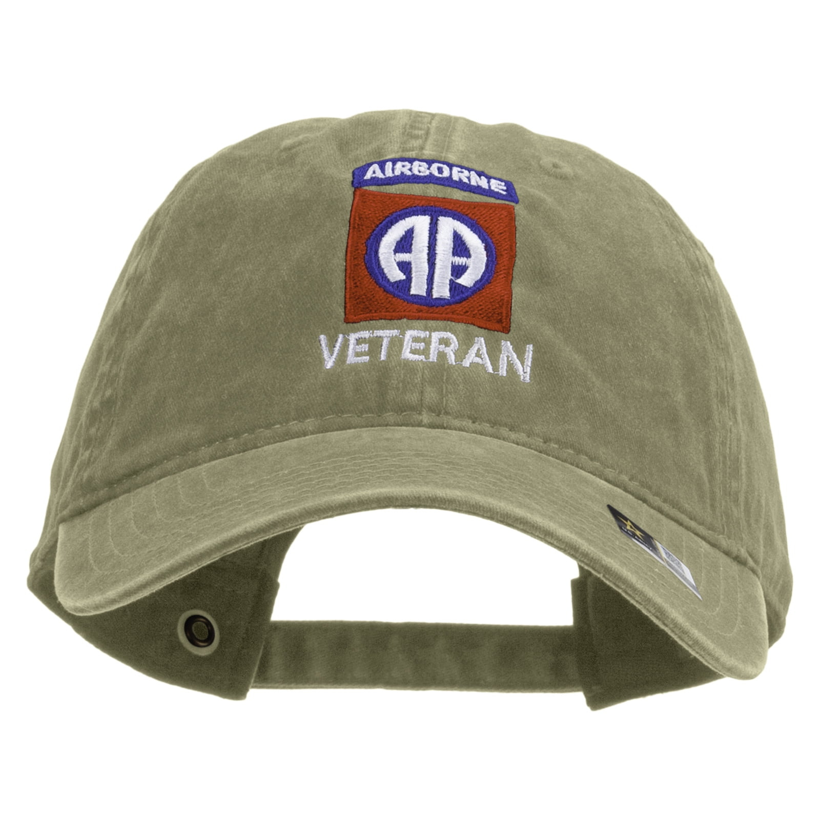 82nd Airborne Veteran Embroidered Washed Solid Pigment Dyed Cotton ...