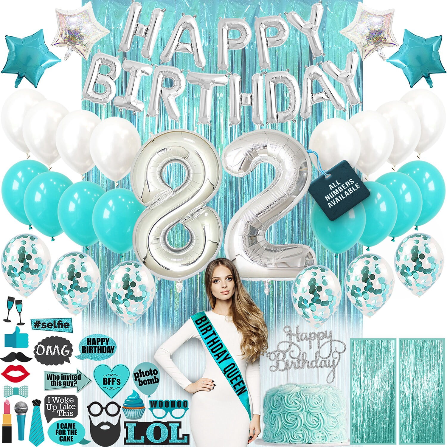 82nd Birthday Decorations, 82nd Birthday Party Supplies, 82nd Birthday ...