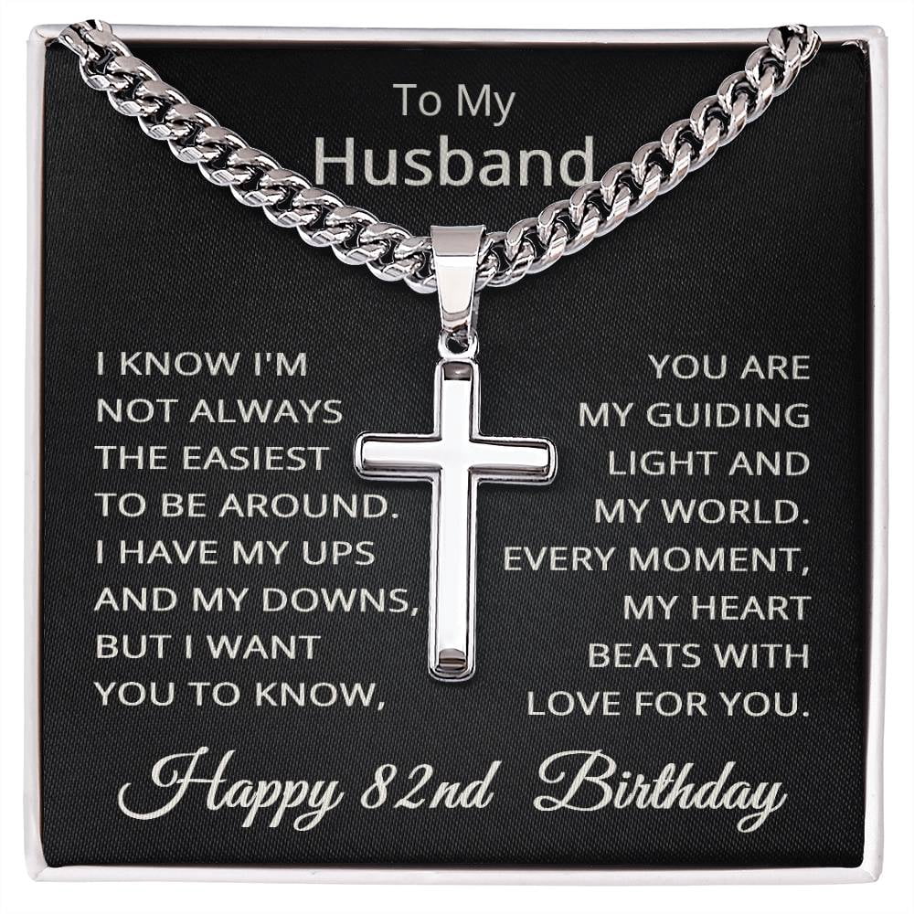 82nd Birthday Gifts for Husband – To My Husband Cross Necklace – Men’s ...