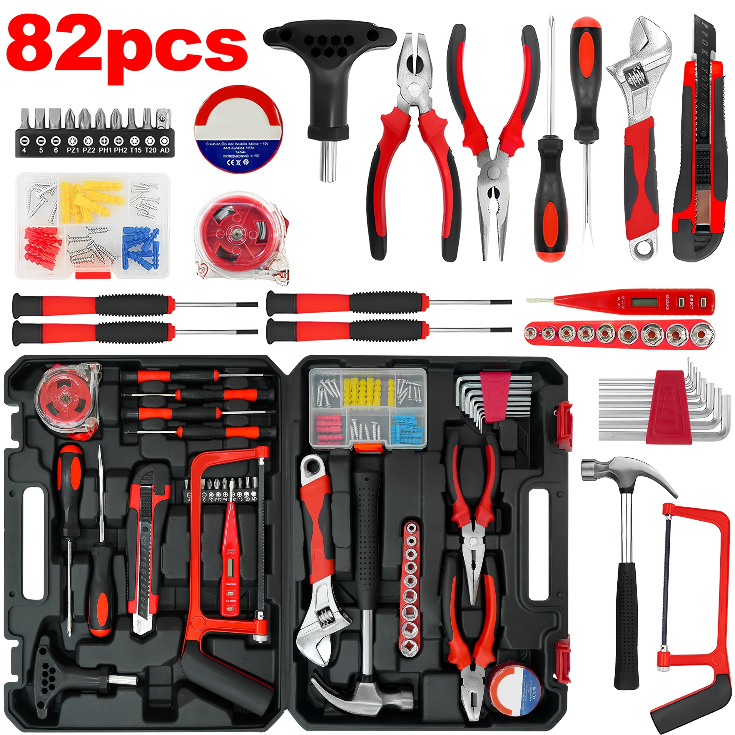 82pcs Repair Tool Kit -Ultimate Home & Auto Repair Tool Set ...