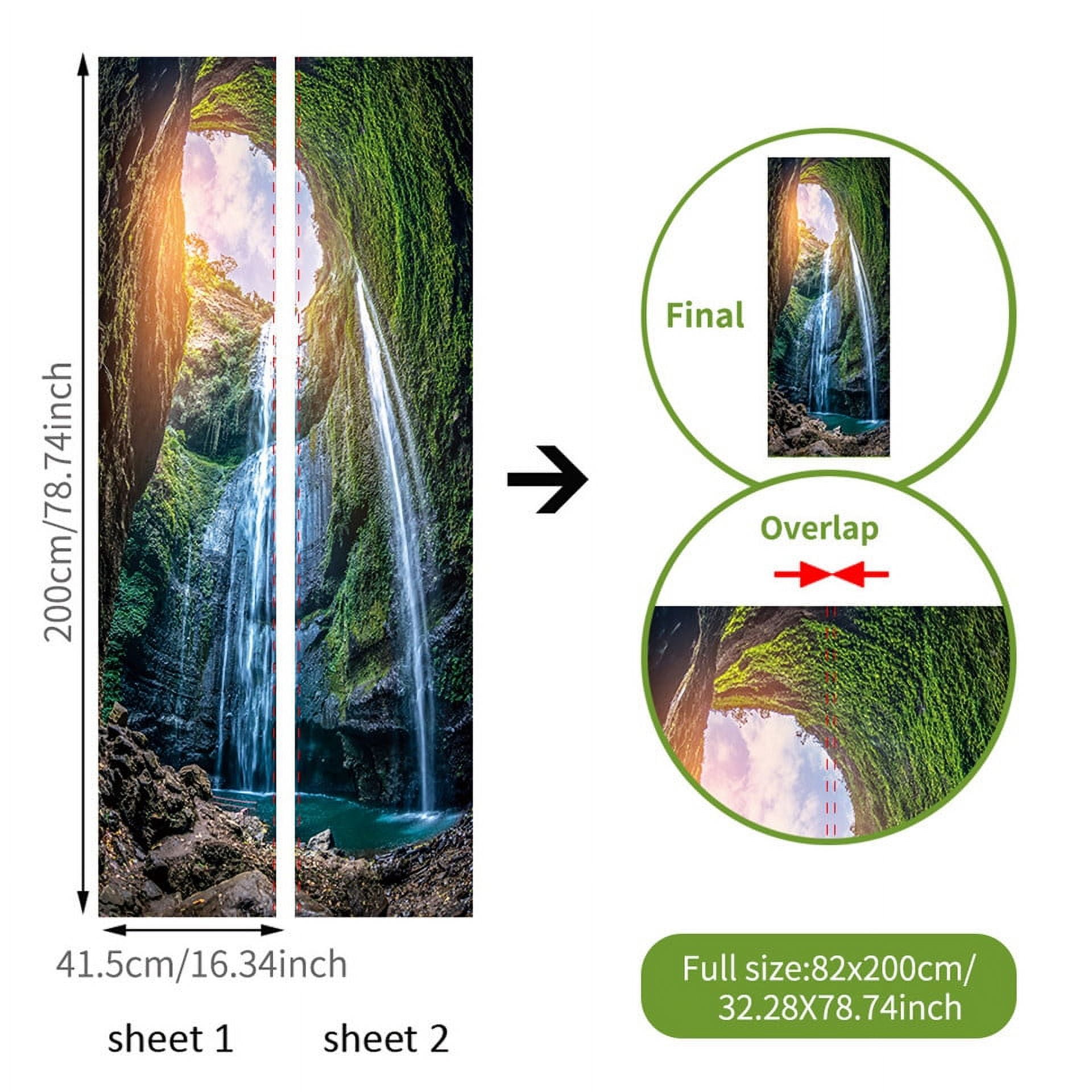 82x200cm Door ration Waterproof Wall Stickers Sweet Pink Rose Bedroom ...