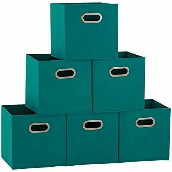 83-1 Foldable Fabric Storage Bins | Set of 6 Cubby Cubes with Handles ...