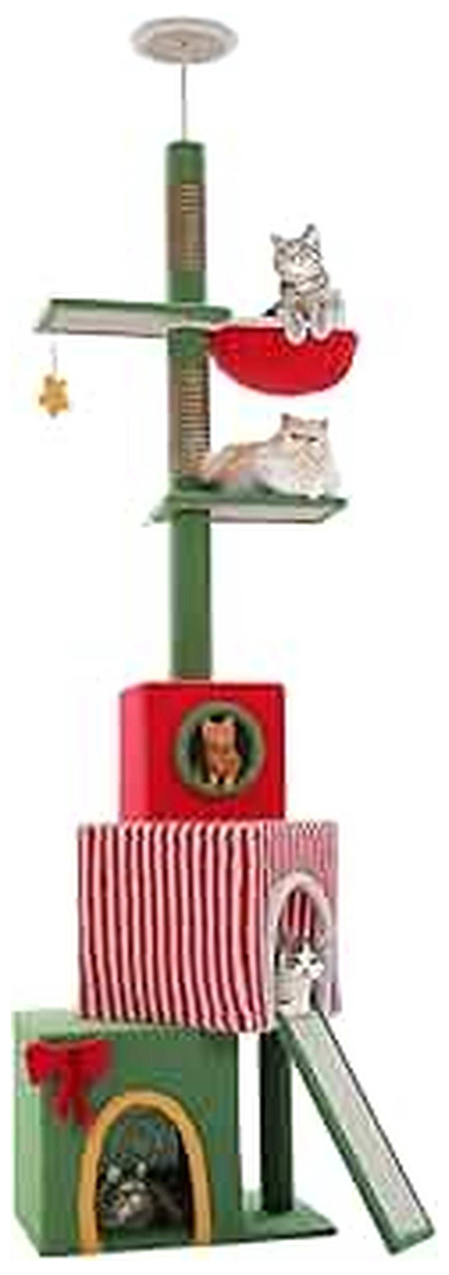 83-108" Floor to Ceiling Cat Tree for Large Cats, Tall Cat Tower with 3 ...