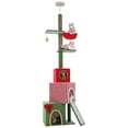 83-108" Floor to Ceiling Cat Tree for Large Cats, Tall Cat Tower with 3 ...