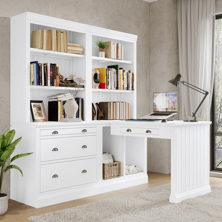 Home Office Desk With Bookcase HOMCOM Modern Compact Computer Desk