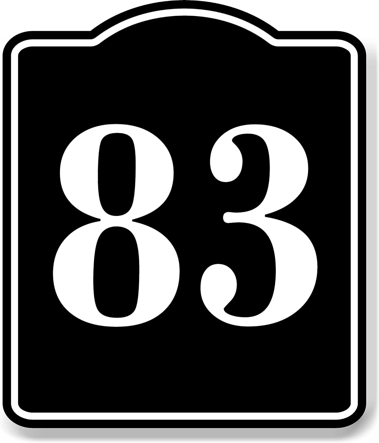 83 Bay Garage Door Plate Field Lane Gate Number BLACK Aluminum ...