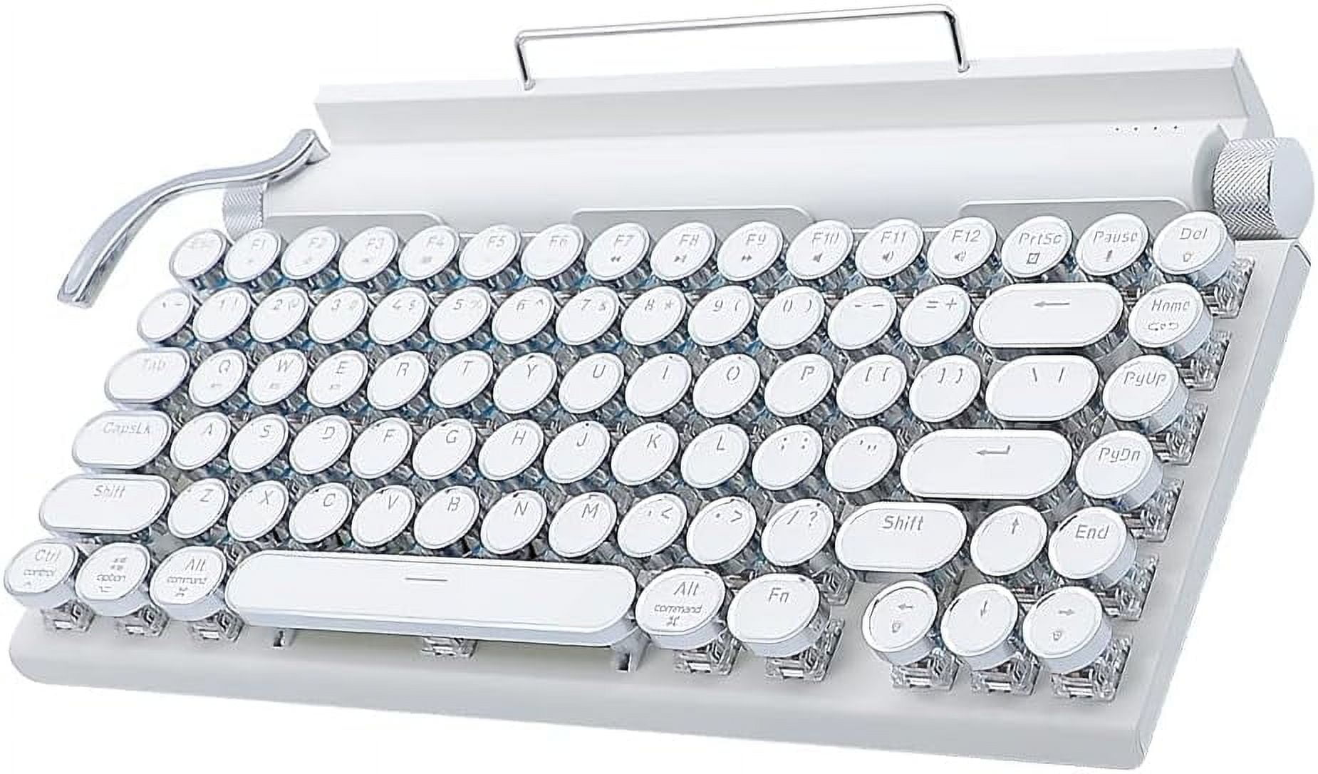 83-Key Typewriter Keyboard, Retro Style Wireless Bluetooth Keyboard ...