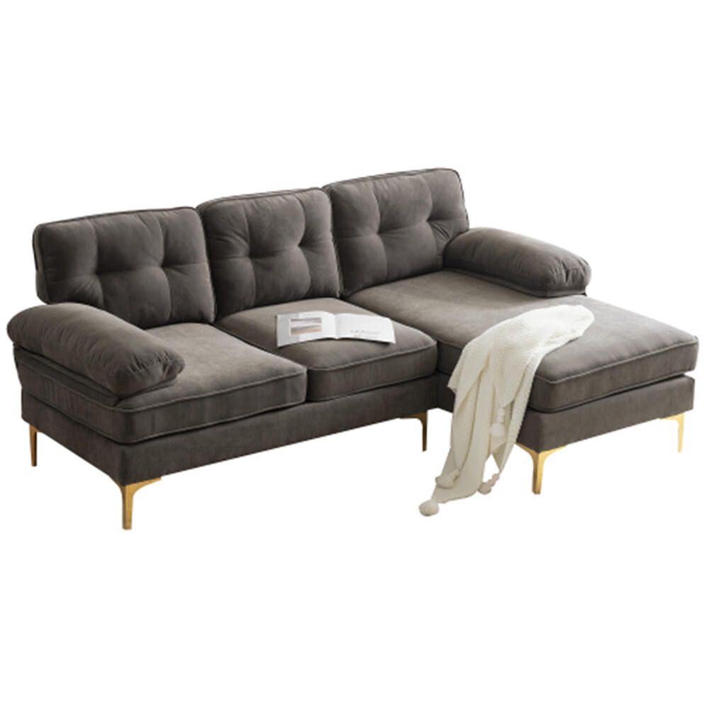 83" Modern Sectional Sofa, Couch Velvet L Shape Couch - Walmart.com