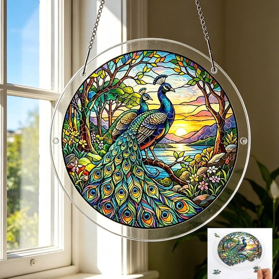 83 Piece Floral Acrylic Puzzle Suncatcher Ornament, Transparent ...