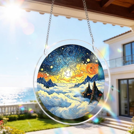 83 Pieces Acrylic Puzzles Suncatcher Window Hanging, DIY Suncatcher Kit ...
