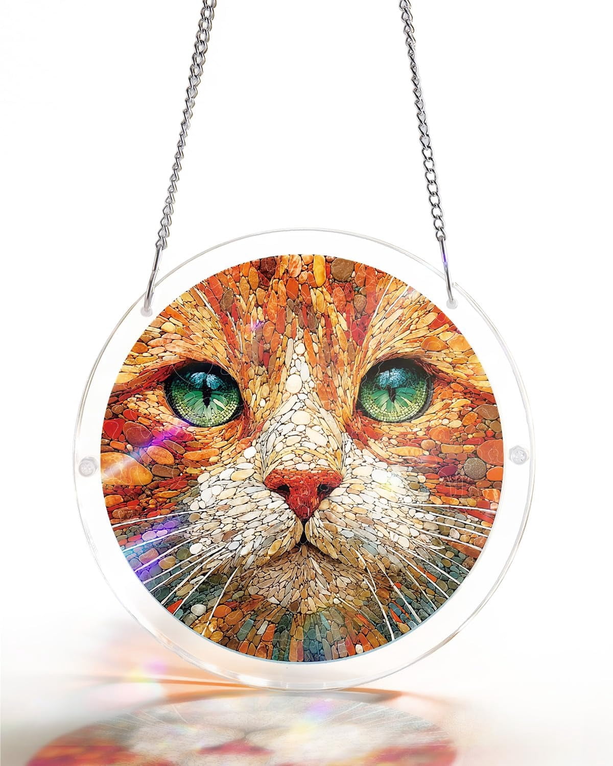 83 Pieces Acrylic Suncatcher Puzzle, Unique Stone-textured green-eyed ...
