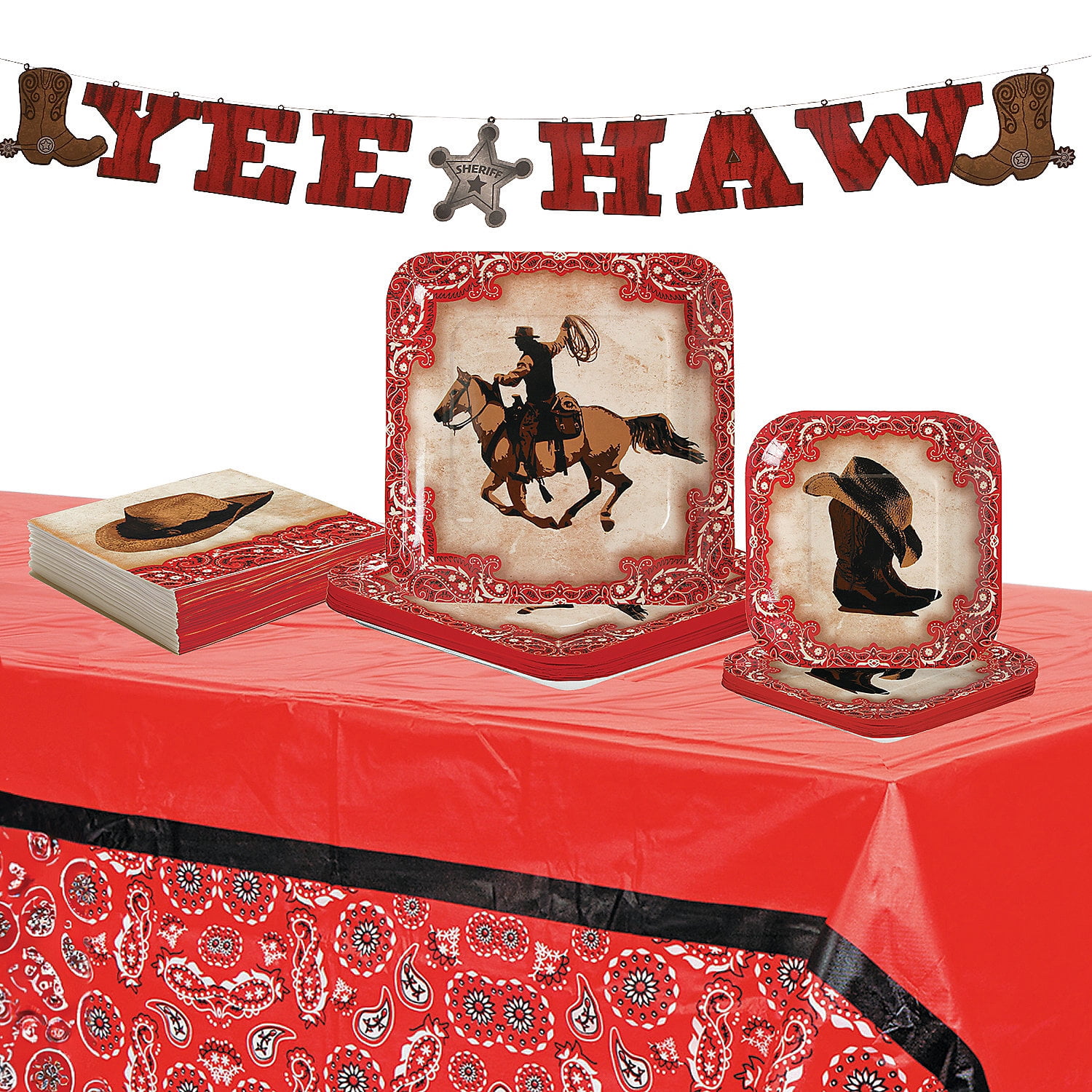 83 Pieces Western Party Disposable Tableware Kit for 24 Guests ...