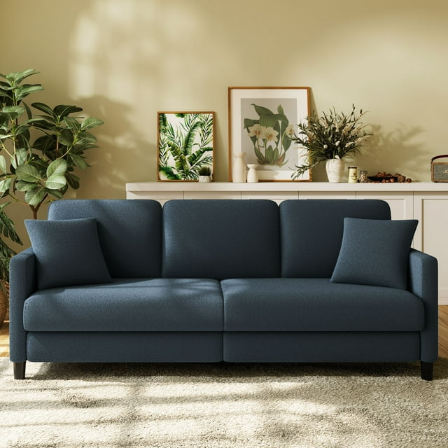 "Neche 83"" Modern Cloud Fabric Sofa Couch, Teddy Fleece Loveseat ...