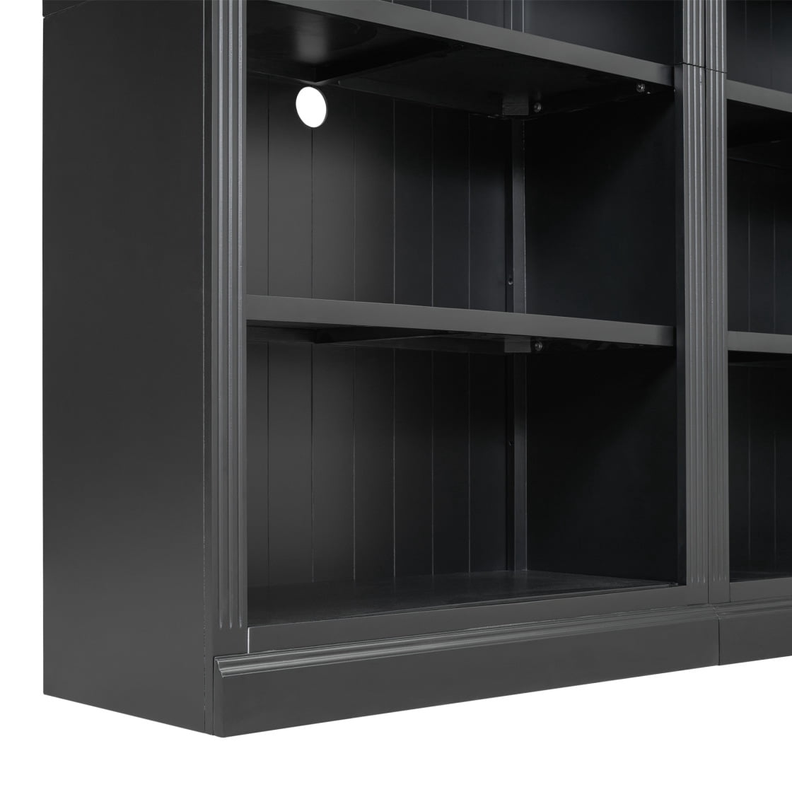 83" Tall Solid Wood Bookcase Suite with LED Light Strip, 5-Tier ...
