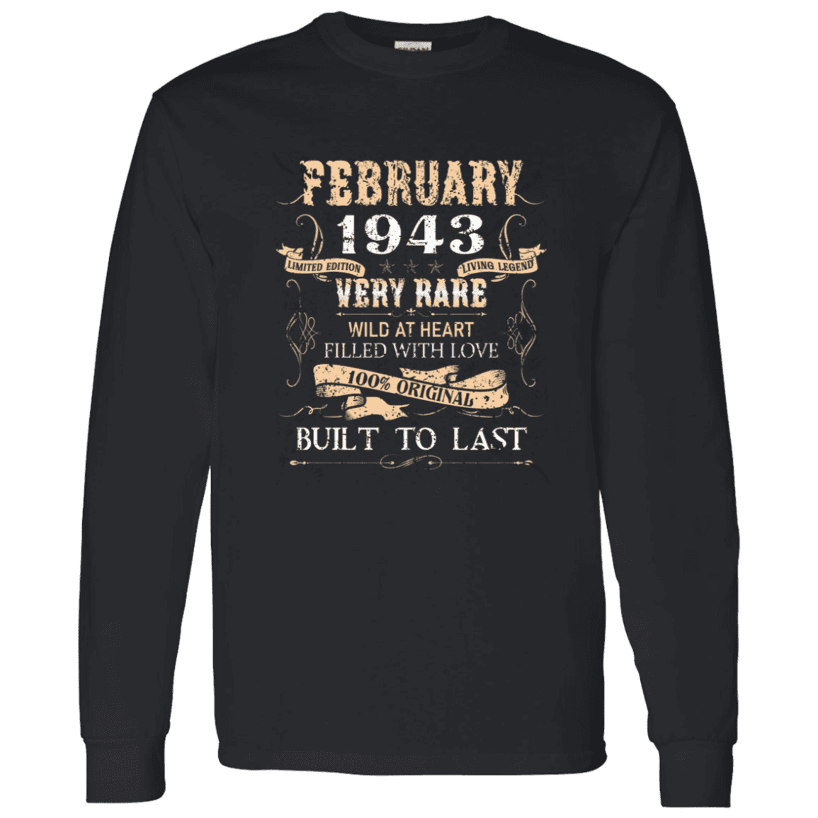 83 Years Old 83Rd Birthday Vintage February 1943 Long Sleeve Shirt ...