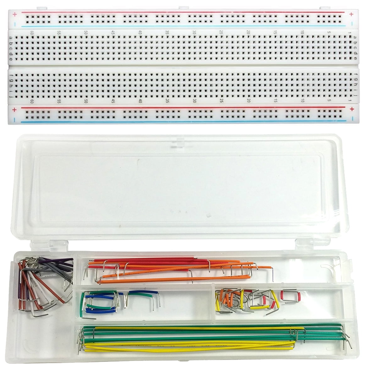 830 Tie Point Solderless Breadboard, 6.5" x 2.1", Includes 70 Piece ...