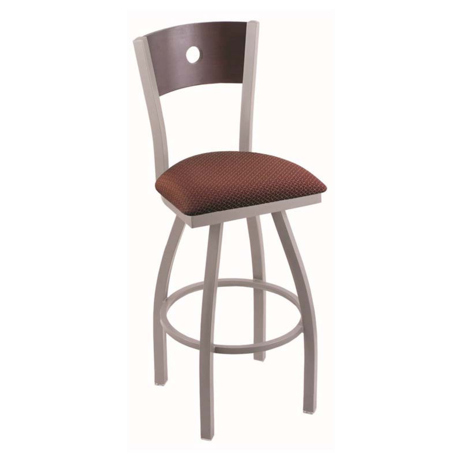 830 Voltaire 25" Counter Stool with Stainless Finish, Axis Paprika Seat ...