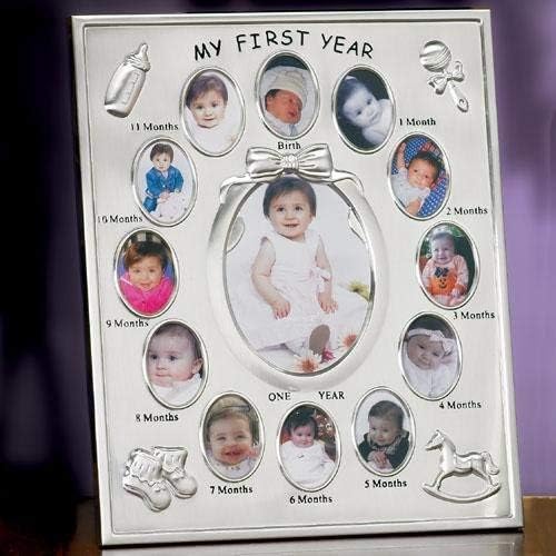 830080 Silver Plated My First Year Picture Frame - Walmart.com