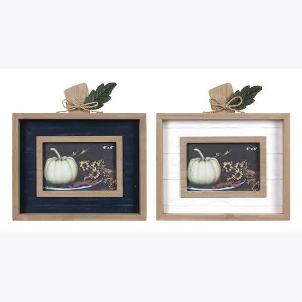 83241 - Wood Fall Harmony Pumpkin Shaped 4x6 Photo Frame, 2 Ast ...