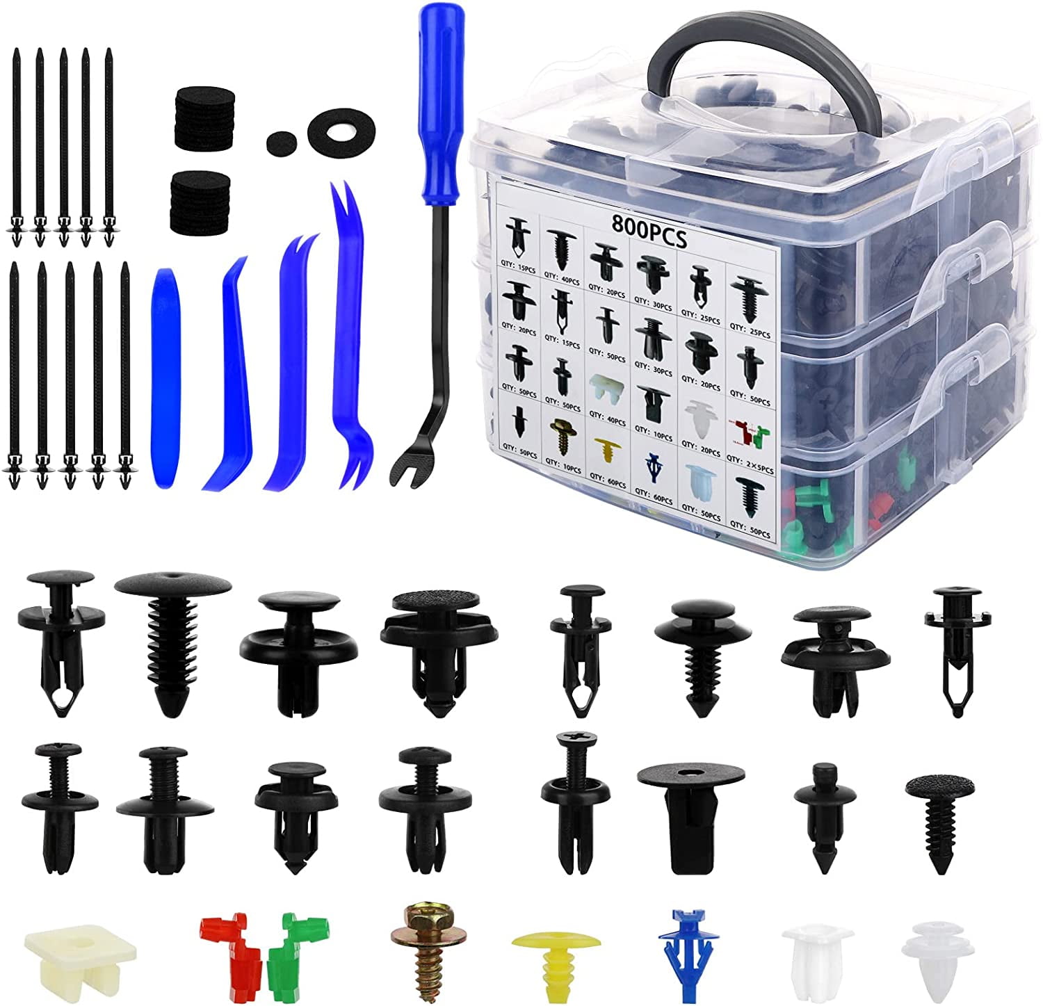 835 PCS Car Push Retainer Clips and Plastic Fasteners Kit - 24 Sizes ...
